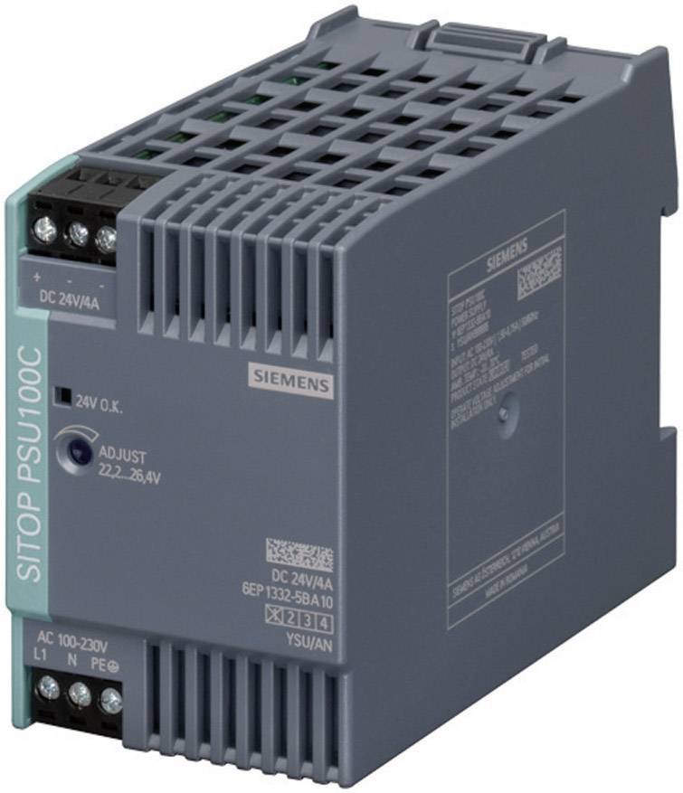 Siemens PSU100C napajanje za DIN šinu 24 V/DC 4 A 96 W