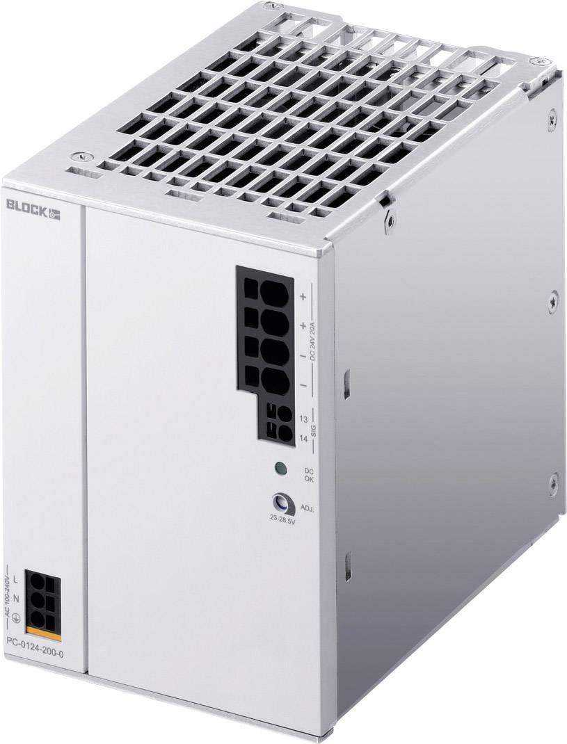 Block PC-0124-200-0 napajanje za DIN šinu 24 V/DC 20 A 480 W