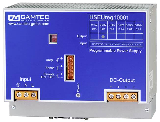 Camtec HSEUREG10001.130(R2) napajanje za DIN šinu 184 V/AC, 250 V/DC → 130 V 1,008 W