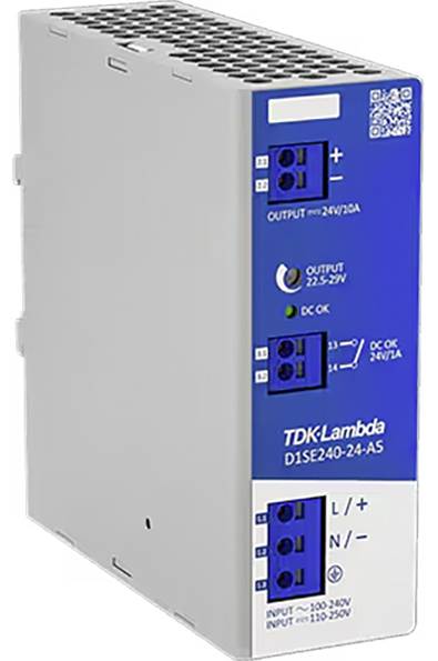TDK-Lambda D1SE240-24-A5 napajanje za DIN šinu 90 V/AC, 93 V/DC → 22,5 V 240 W Push-I stezaljka