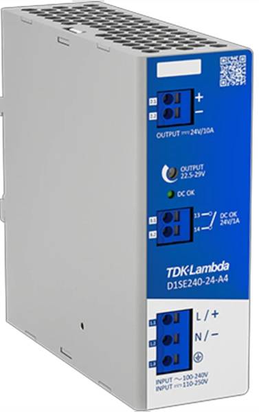 TDK-Lambda D1SE240-24-A4 napajanje za DIN šinu 90 V/AC, 93 V/DC → 22,5 V 240 W Push-I stezaljka