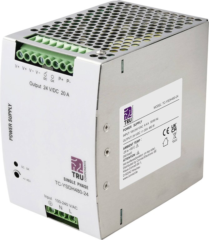 TRU COMPONENTS TC-YSDH480-24 napajanje za DIN šinu 24 V/DC 20 A 480 W