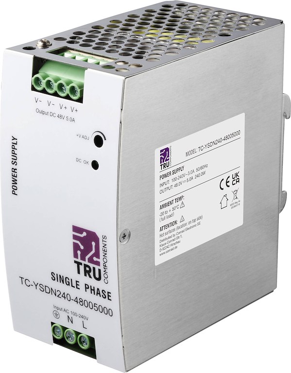 TRU COMPONENTS TC-YSDN240-48005000 napajanje za DIN šinu 100 V/AC → 48 V/DC 5 A 240 W