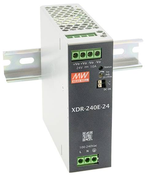 MEAN WELL XDR-240E-24 napajanje za DIN šinu 85 V → 24 V 10 A 240 W