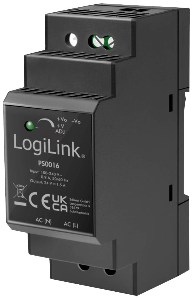 LogiLink PS0016 napajanje za DIN šinu 24 V 1,5 A 36 W