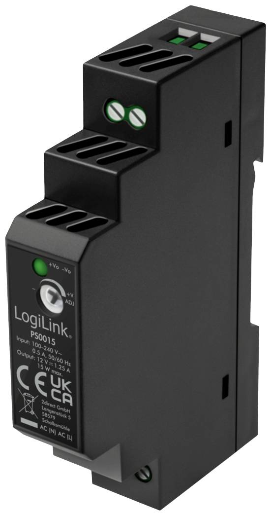 LogiLink PS0015 napajanje za DIN šinu 12 V 1,25 A 15 W