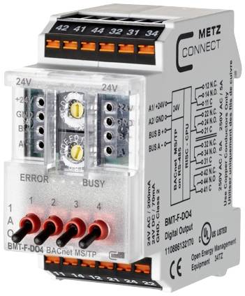 Metz BMT-F-DO4 BACnet MS/TP napajanja za din šinui 24 V/AC, 24 V/DC 200 mA 4 x