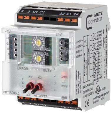 Metz BMT-F-DIO4/2 BACnet MS/TP napajanja za din šinui 24 V/AC, 24 V/DC 200 mA 2 x