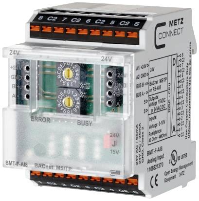 Metz BMT-F-AI8 BACnet MS/TP napajanja za din šinui 0 – 10 V/DC → 24 V/AC, 24 V/DC 65 mA