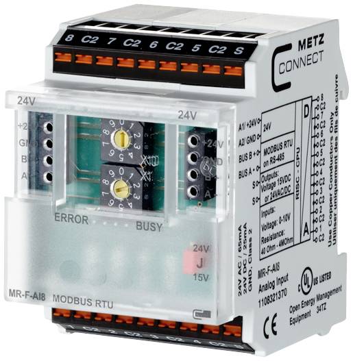 Metz MR-F-AI8 Modbus RTU napajanja za din šinui 0 – 10 V/DC → 24 V/AC, 24 V/DC 65 mA