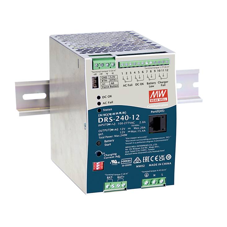 MEAN WELL DRS-240-24 napajanje za DIN šinu 90 V/AC, 127 V/DC → 24 V 10 A 240 W