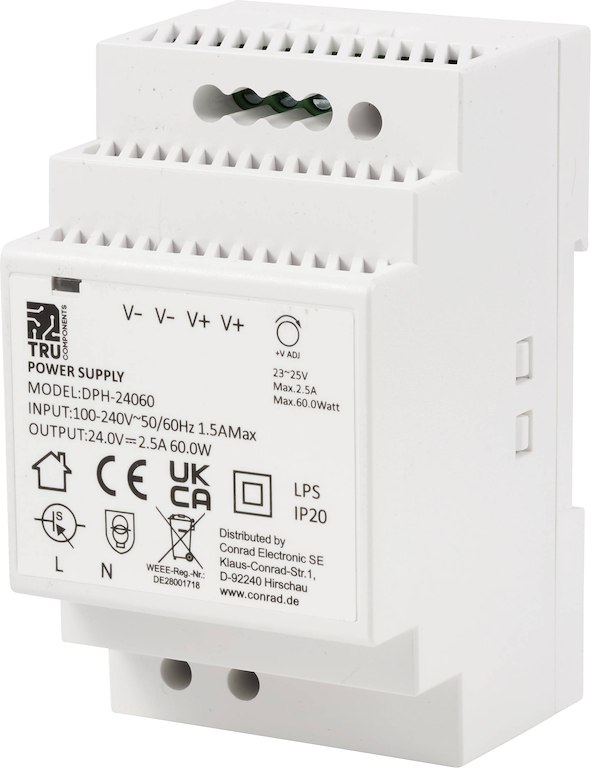 TRU COMPONENTS DPH-24060 napajanje za DIN šinu 24 V/DC 2,5 A 60 W