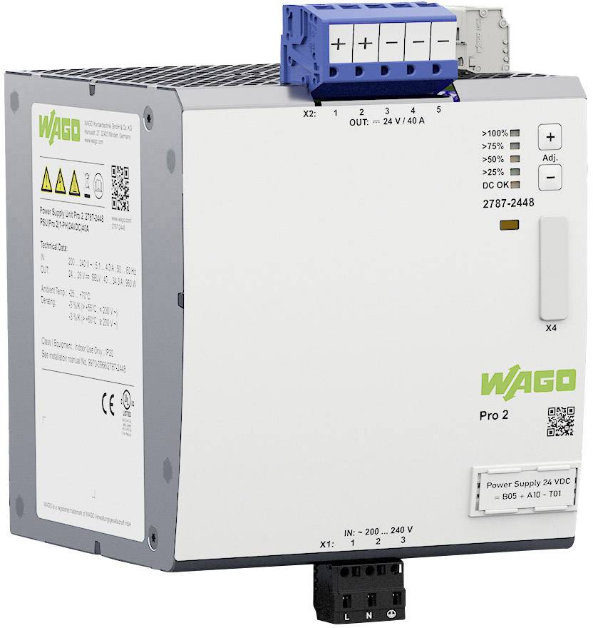 WAGO Pro 2 napajanje za DIN šinu 180 V/AC, 255 V/DC → 24 V/DC 40 A 960 W