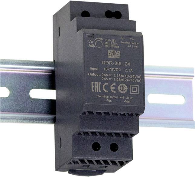 MEAN WELL DDR-30G-5 DC/DC pretvarač za DIN šinu 9-36 V/DC → 5 V/DC 6 A