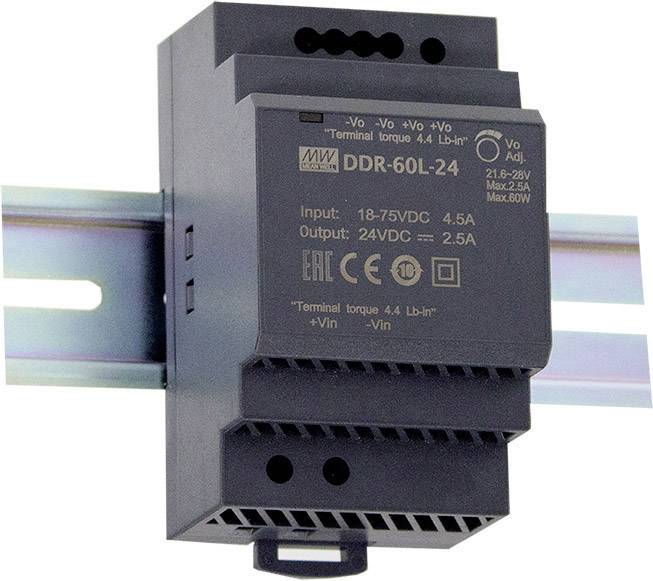 MEAN WELL DDR-60L-5 DC/DC pretvarač za DIN šinu 18-75 V/DC → 5 V/DC 12 A