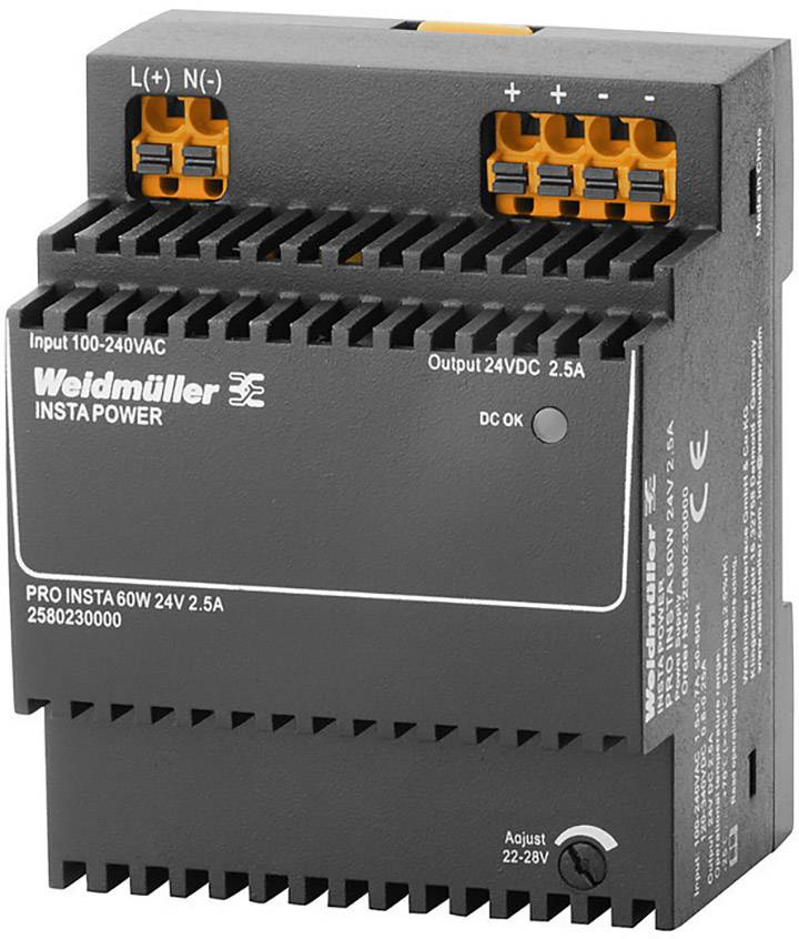Weidmüller PRO INSTA 60W 24V 2.5A prekidačko napajanje 24 V/DC 2,5 A