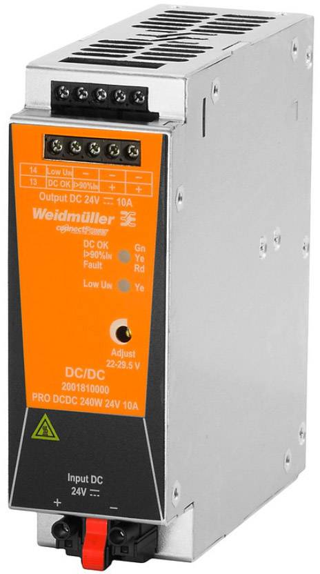 Weidmüller PRO DCDC 240W 24V 10A DC/DC pretvarač 14–32 V/DC → 24 V/DC