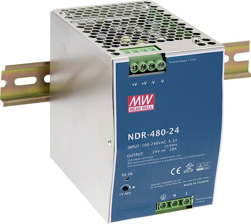 MEAN WELL NDR-480-24 napajanje za DIN šinu 90 V/AC → 24 V 20 A 480 W