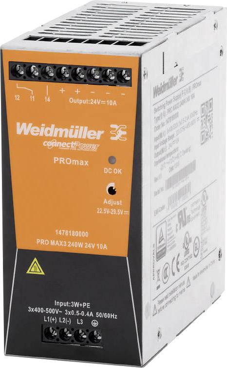 Weidmüller MAX3 napajanje 320 V/AC, 450 V/DC → 12 V/DC 10 A 240 W