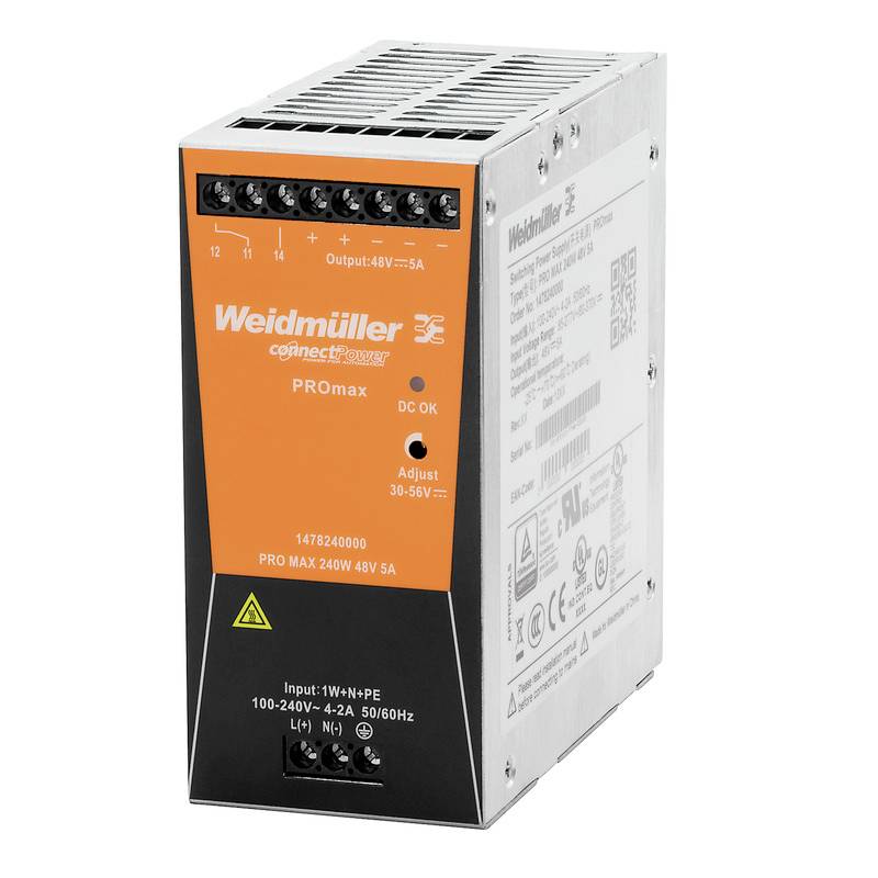 Weidmüller PRO MAX 240W 24V 10A napajanje za DIN šinu 85 V/AC, 80 V/DC → 24 V/DC