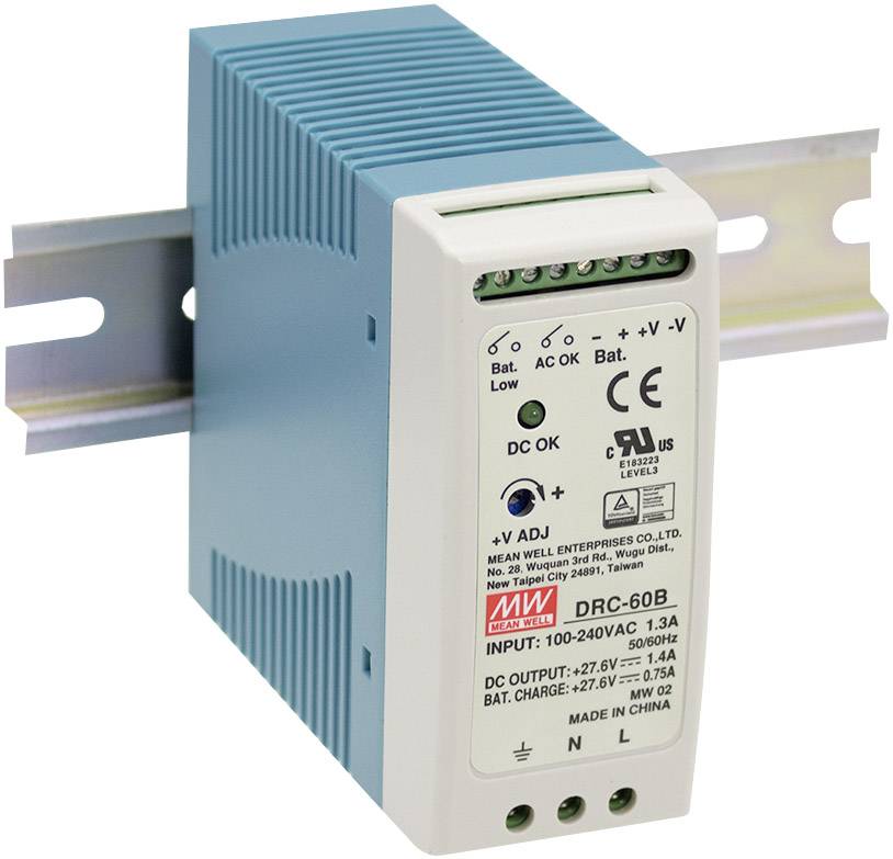 MEAN WELL DRC-60B napajanje za DIN šinu 90 V/AC → 27,6 / 27,6 V 27,6 V/DC 1,4 A