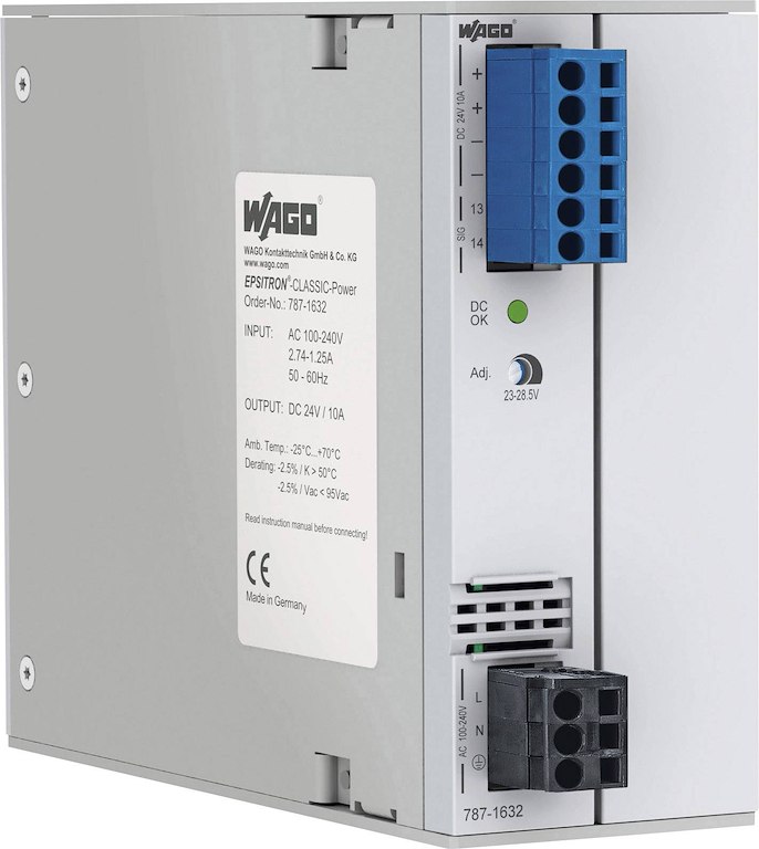 WAGO napajanje za DIN šinu 85 V/AC → 24 V/DC 10 A 285 W
