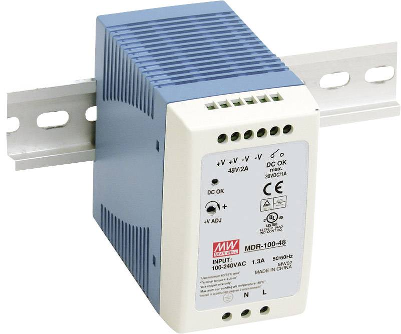 MEAN WELL MDR-100-12 napajanje za DIN šinu 90 V/AC → 12 V/DC 7,5 A