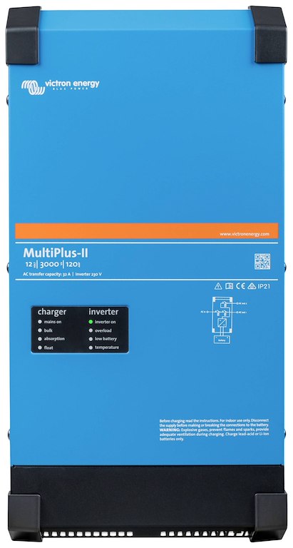 Victron Energy MultiPlus-II 12/3000/120-32 230 V inverter 9,5 – 17 V → 3000 W