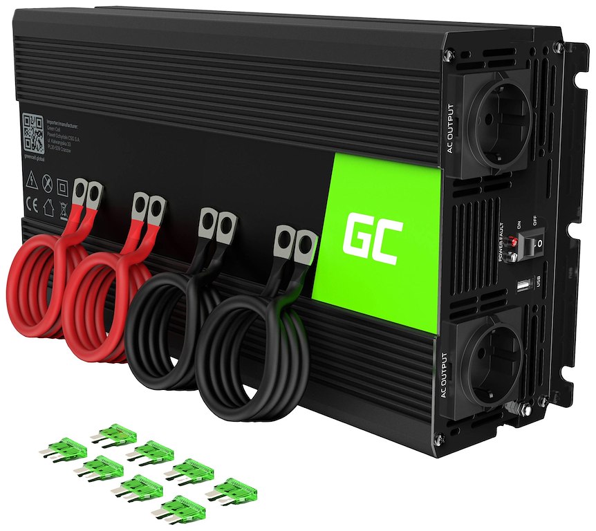 Green INV11 inverter 12 V → 230 V 2000 W 4000 W