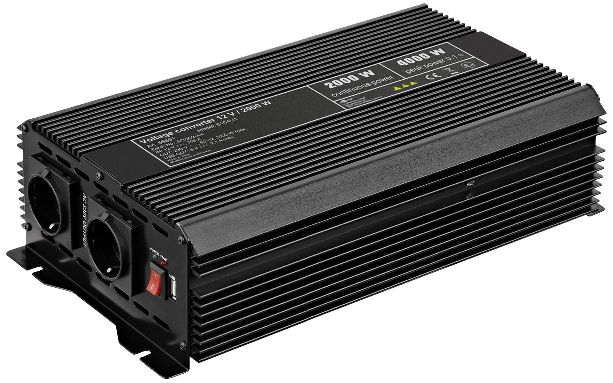 Goobay SPW IT inverter 11, 15 V/DC → 230 V/AC, 5 V/DC 2000 W 4000 W