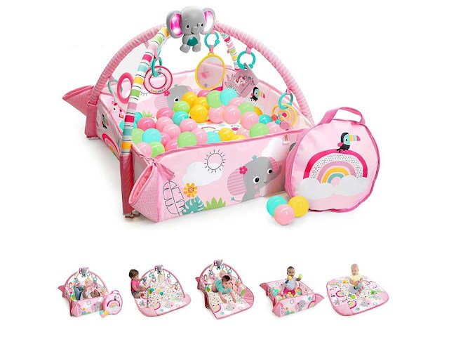 Bright Starts™ Gimnastika za bebe i bazen sa lopticama Rainbow Tropics 12625