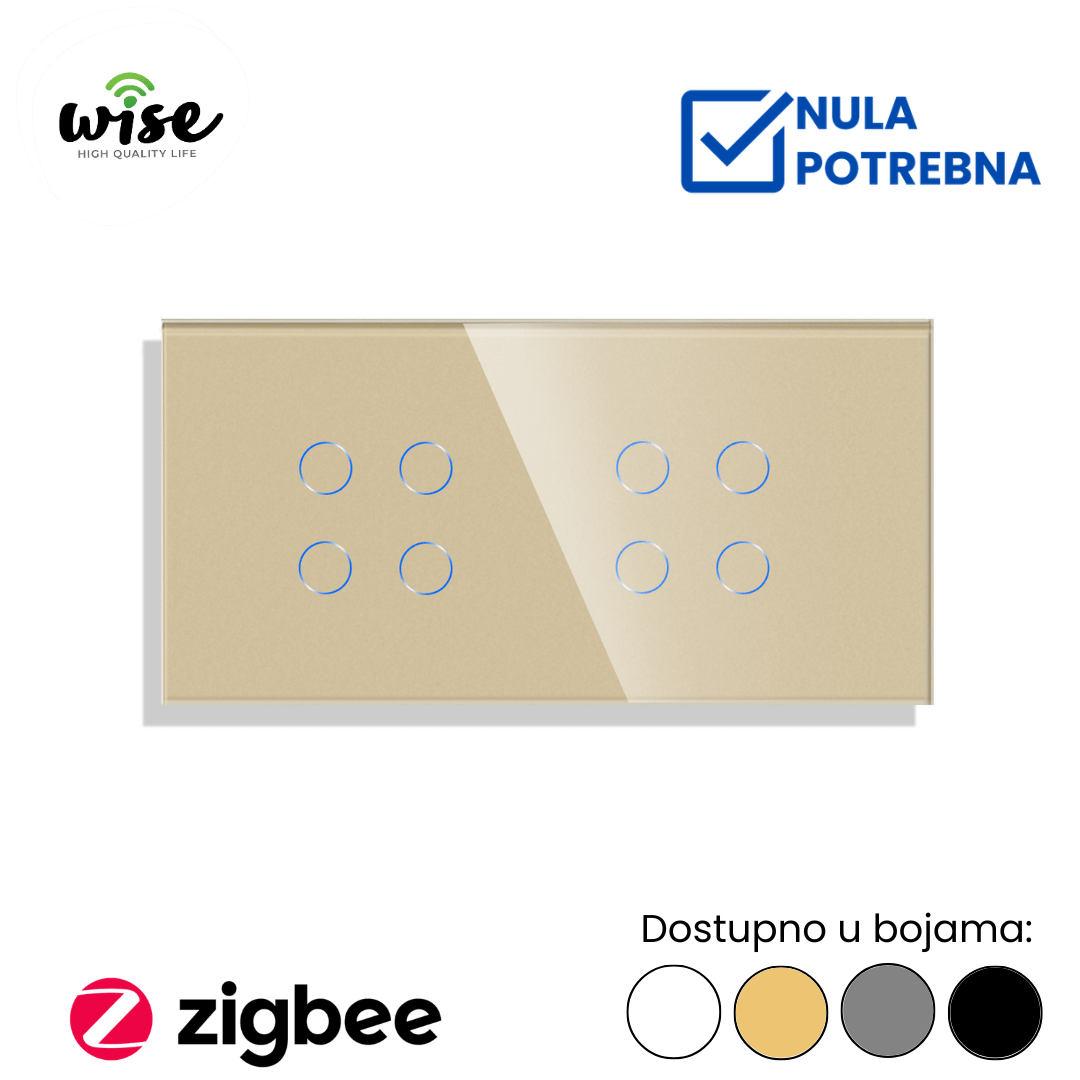 Wise pametni Zigbee prekidač
4t + 4t, staklo