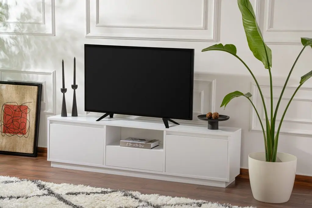Nordure TV Komoda Vanguard, 160x42x29.5cm, Bela