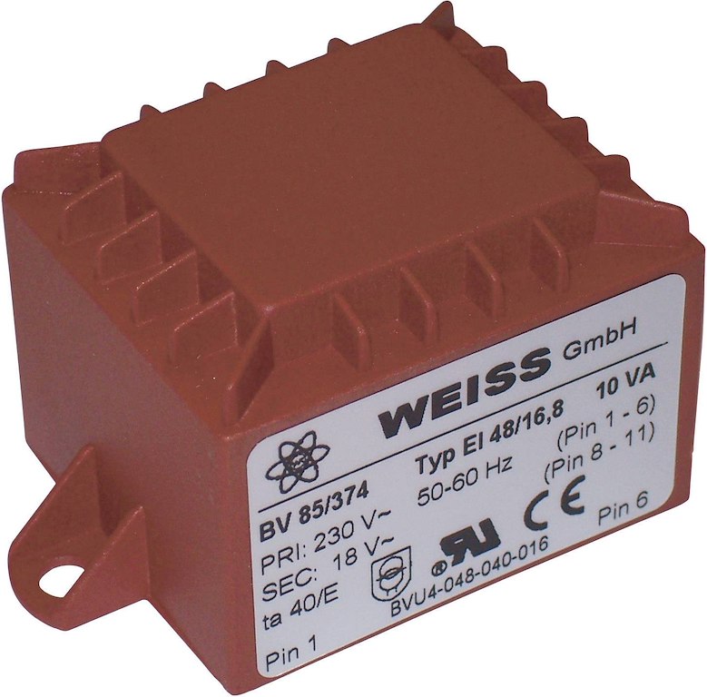 Weiss 85/371 transformator za štampanu ploču 230 V → 9 V/AC