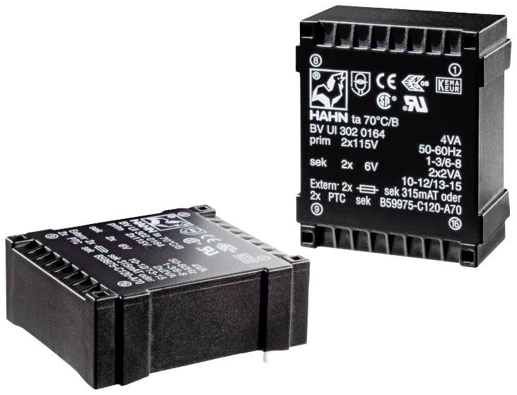 Hahn BV UI 302 0164 transformator za štampanu ploču 115 V → 6 V/AC