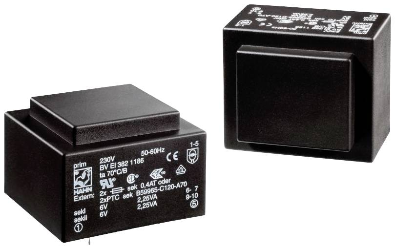 Hahn BV EI 382 1190 transformator za štampanu ploču 230 V → 9 V/AC