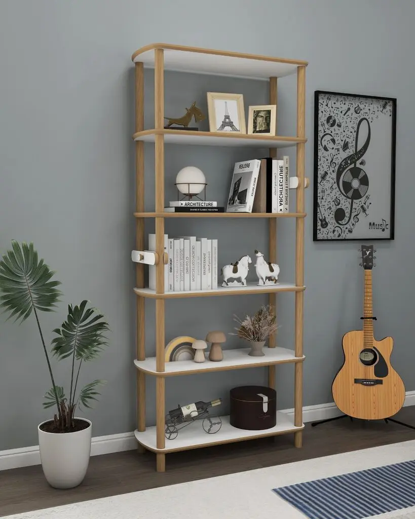 Hanah Home Polica za knjige, 80x174x30cm, Krem