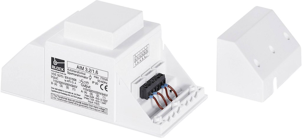 Block AIM 3,2/1,6 autotransformator 115 V/AC → 768 VA 3,2 A