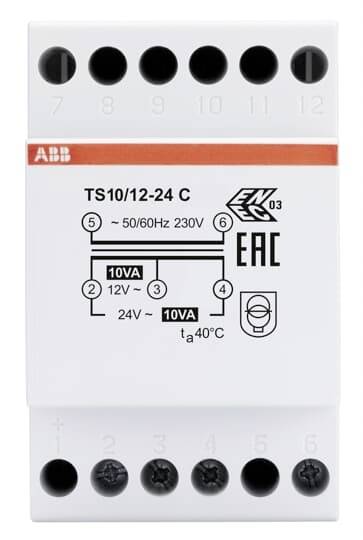 ABB TS10/12-24 C bezbednosni transformator 230 V → 24 V, 12 V