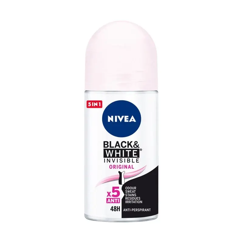 Nivea Ženski Roll-on dezodorans Black & White Invisible Original, 50ml
