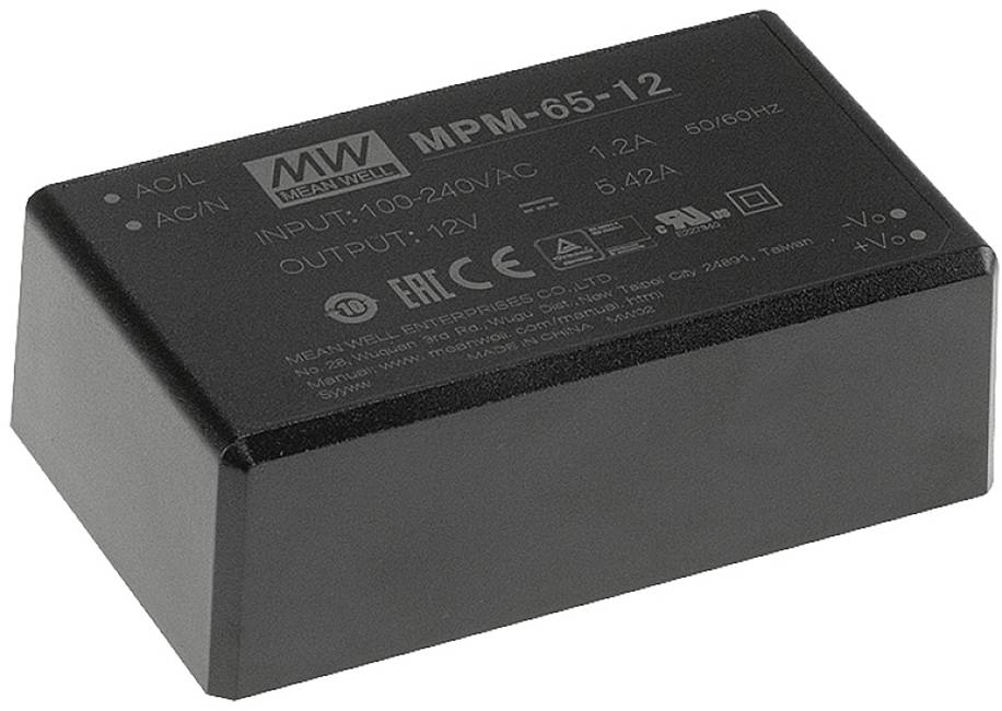 MEAN WELL MPM-65 AC/DC napajanje za štampanu ploču 80 V/AC → 5 V/DC 50 W