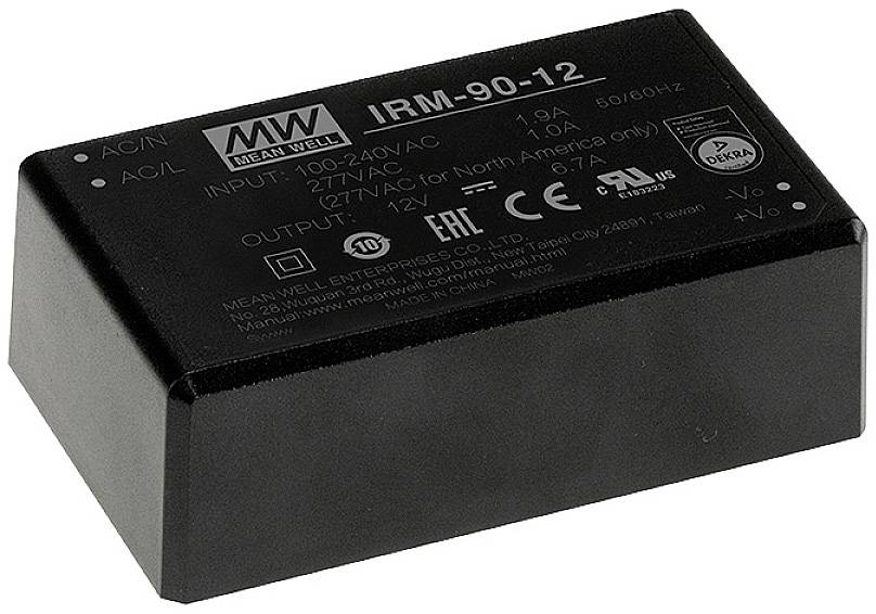 MEAN WELL IRM-90-24 AC/DC napojni modul, zatvoreni 80 V/AC → 24 V/DC 3,75 A