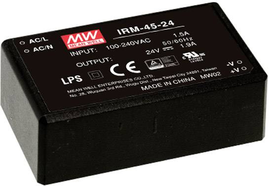 MEAN WELL IRM-45-24 AC/DC napajanje za štampanu ploču 85 V/AC → 24 V/DC 45,6 W