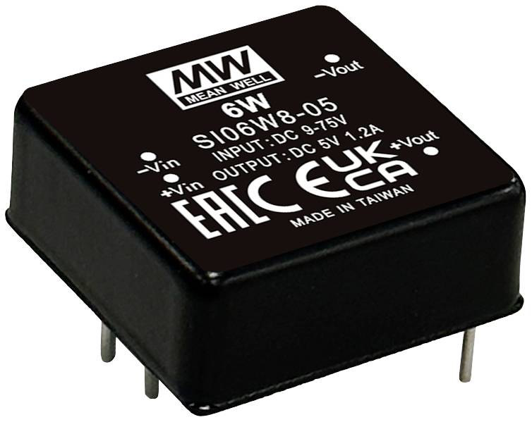 MEAN WELL SI06W8-24 DC/DC pretvarač za štampanu ploču 48 V/AC → 24 V 0,25 A 6 W