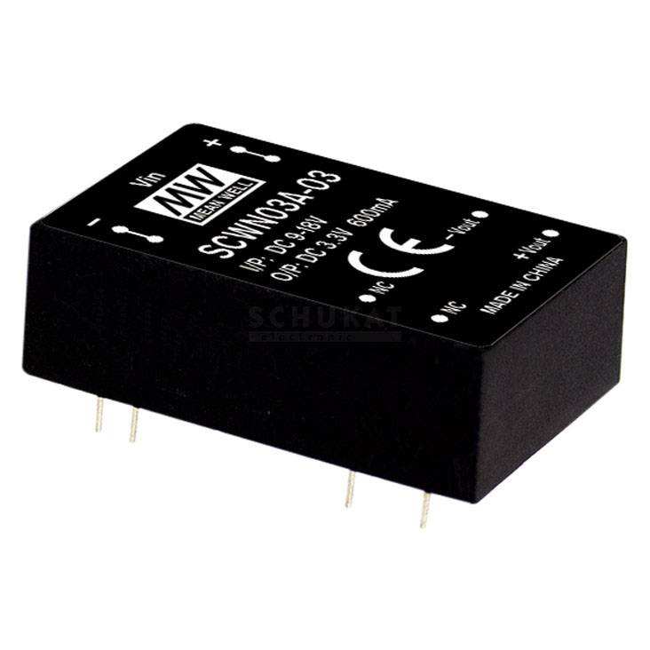 MEAN WELL SCWN03C-05 DC/DC pretvarački modul 36 V/DC → 5 V/DC 600 mA 3 W