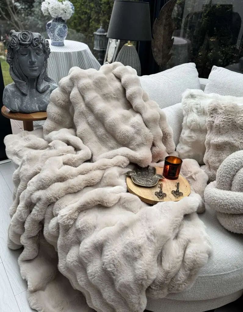 Aberto Design Prekrivač Bubble 200x150 cm, Bež