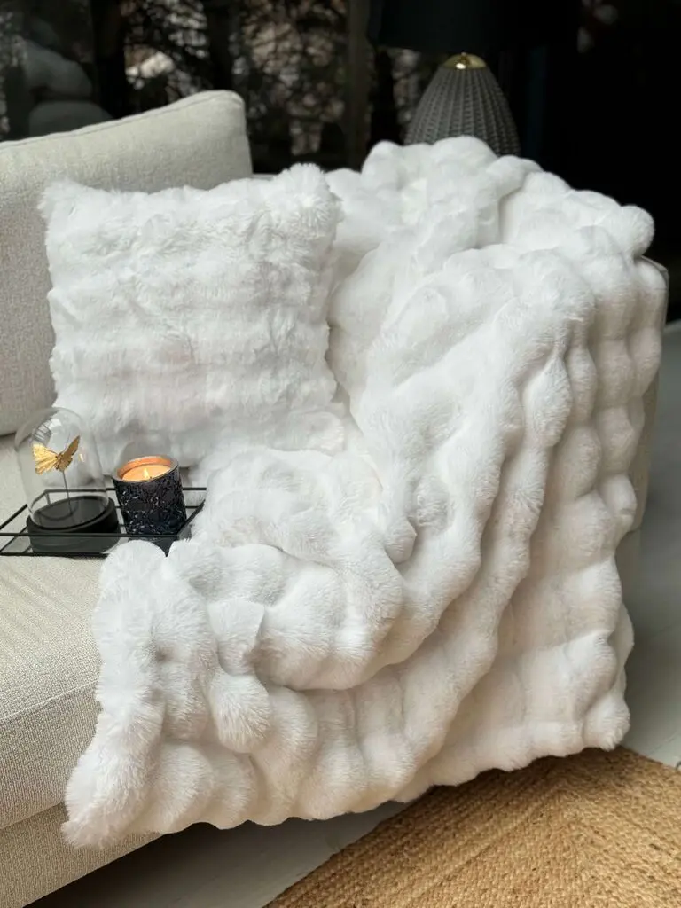 Aberto Design Prekrivač Bubble 200x150 cm, Beli