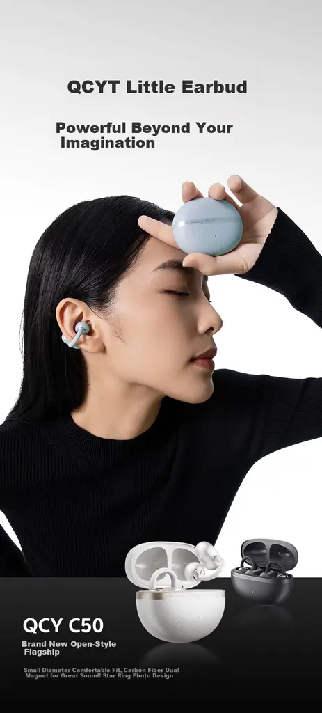 QCY Bluetooth slušalice C50, Bele