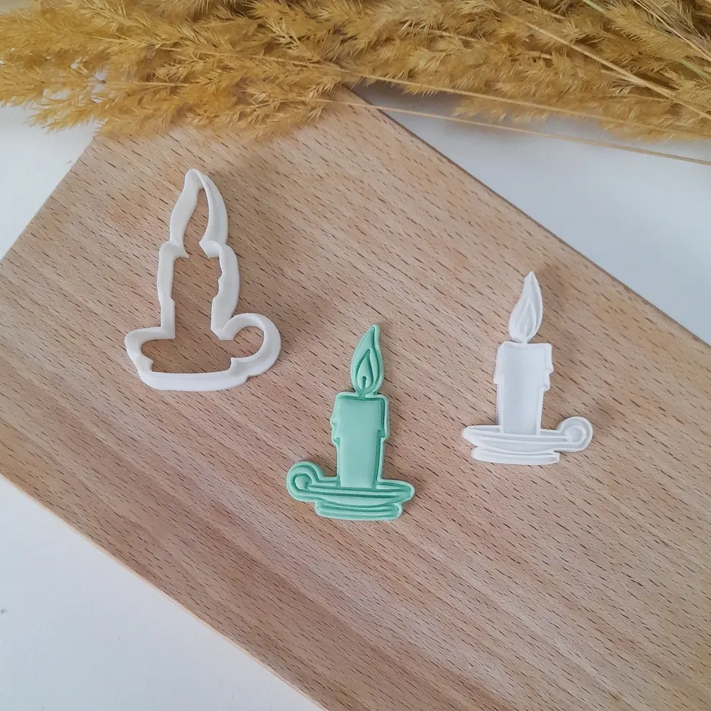 KREATIVNI SLATKIŠI Modla za kolače i ukrase Sveća, 10 cm, Bela