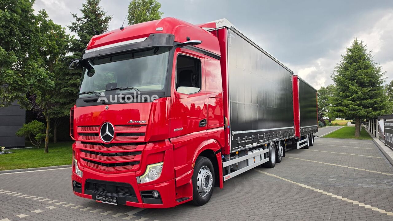 Mercedes-Benz ACTROS 2548 /// 2022 /// TANDEM PRZEJAZDOWY /// WYJĄTKOWO ZADBAN kamion sa klizna zavesa cerada + prikolica sa kliznom ceradom